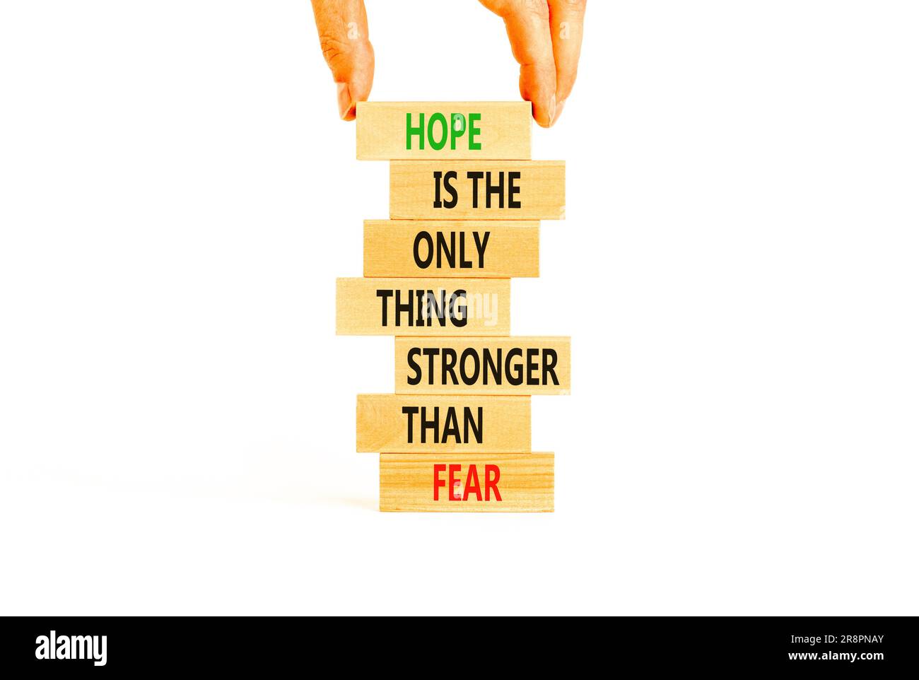 Hope stronger than fear symbol. Concept words Hope is the only thing ...