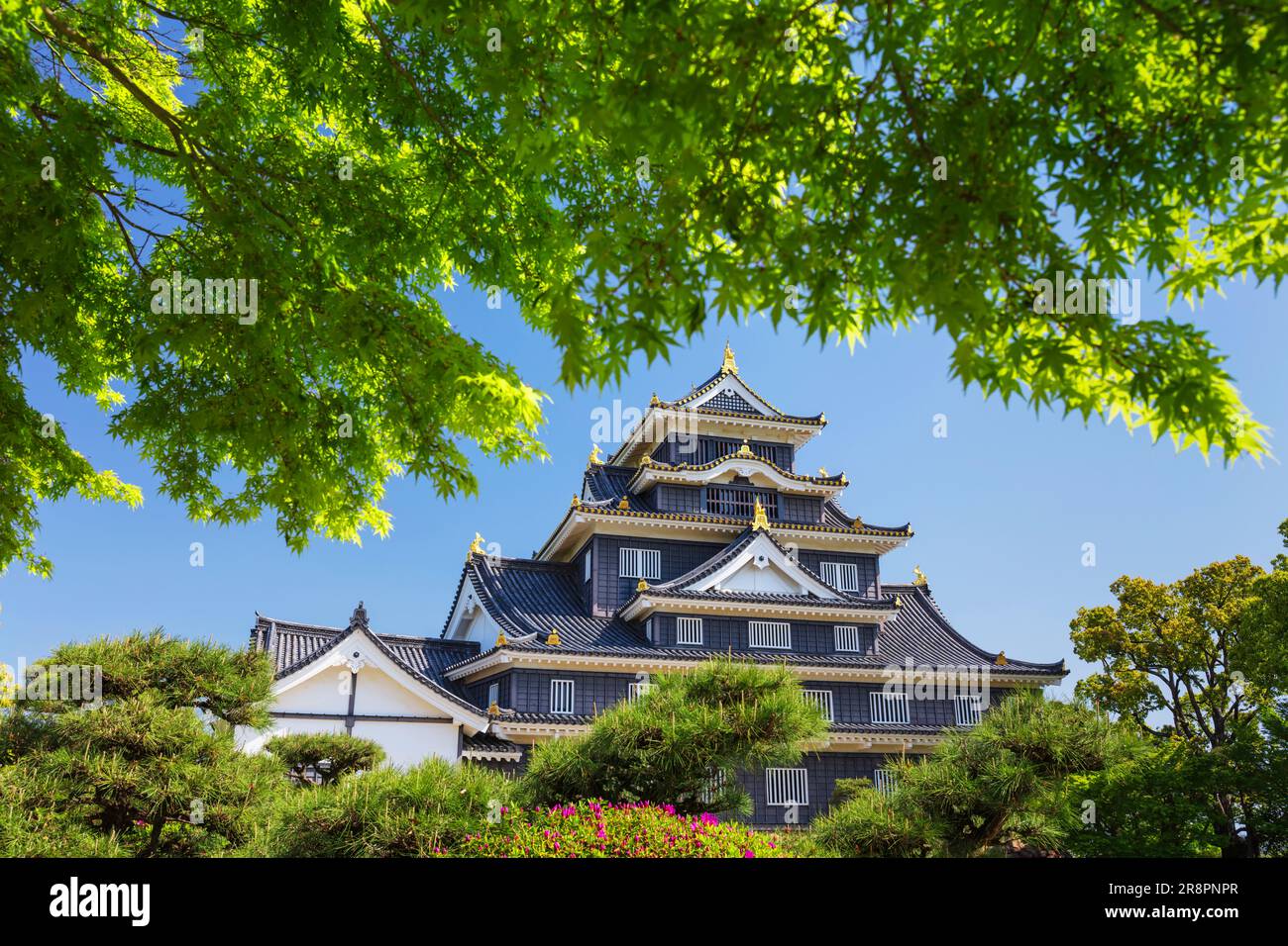 The keep of Okayama Castle Stock Photo - Alamy