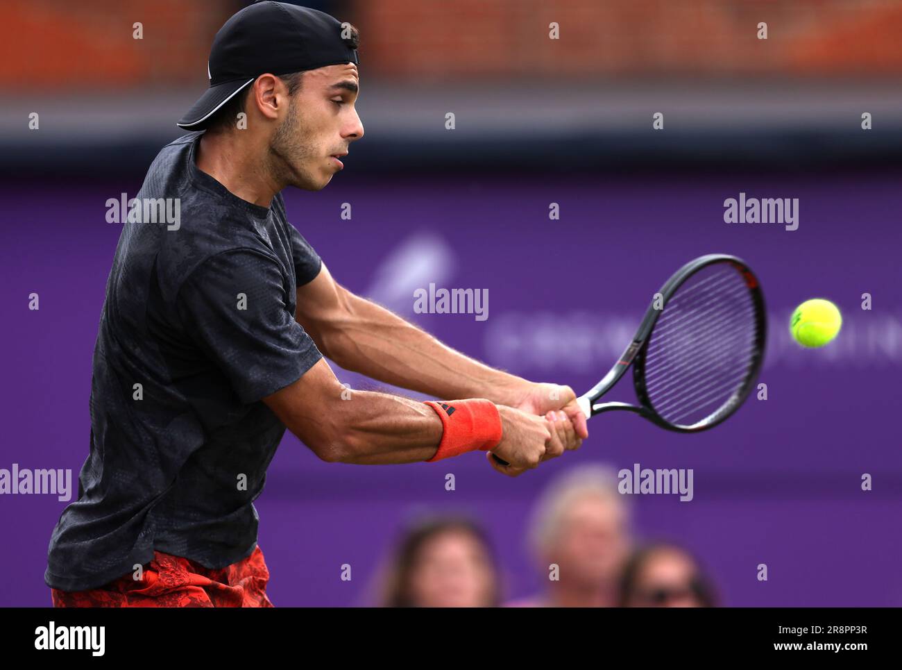 Francisco Cerundolo in action against Grigor Dimitrov on day four of ...