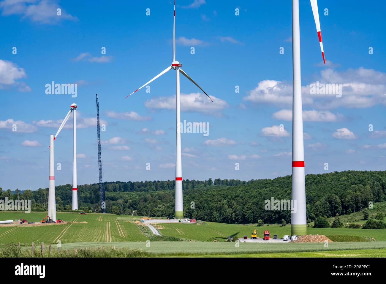 Repowering of a wind farm, near Brilon-Radlinghausen, 2 old turbines ...