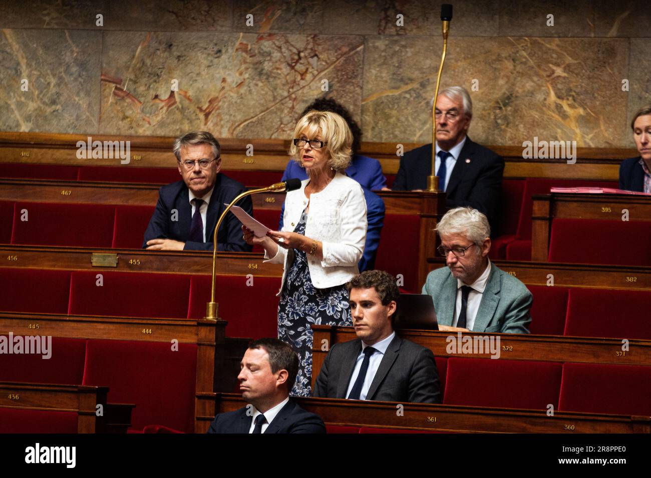 Paris, France. 20th June, 2023. Patricia Lemoine (Renaissance) make ...