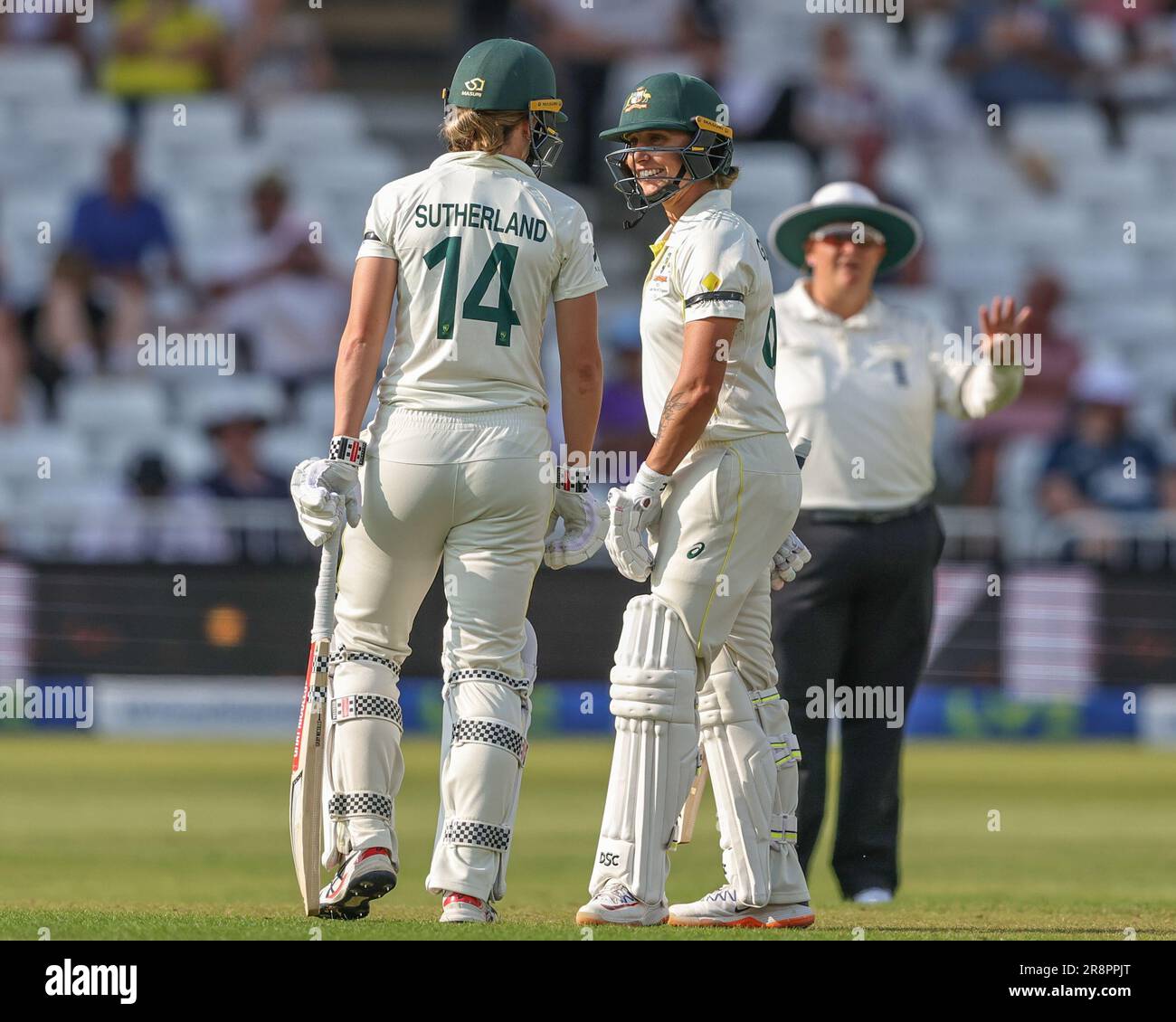 Ashleigh Gardner of Australia full of smiles with Annabel Sutherland of ...