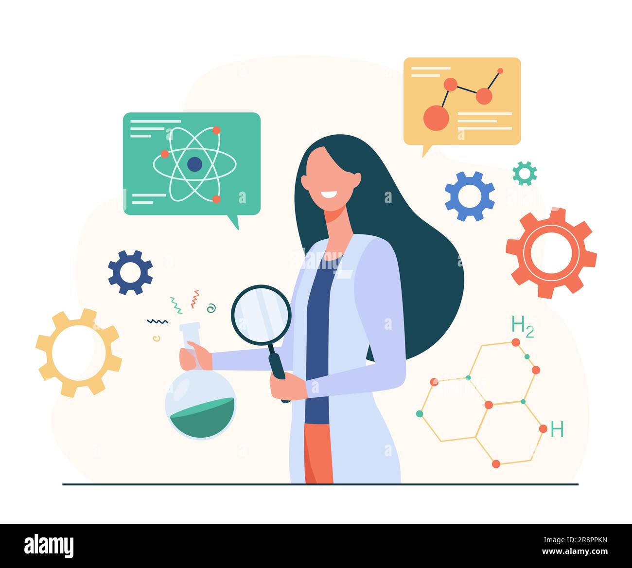Female scientist in modern laboratory Stock Vector Images - Alamy