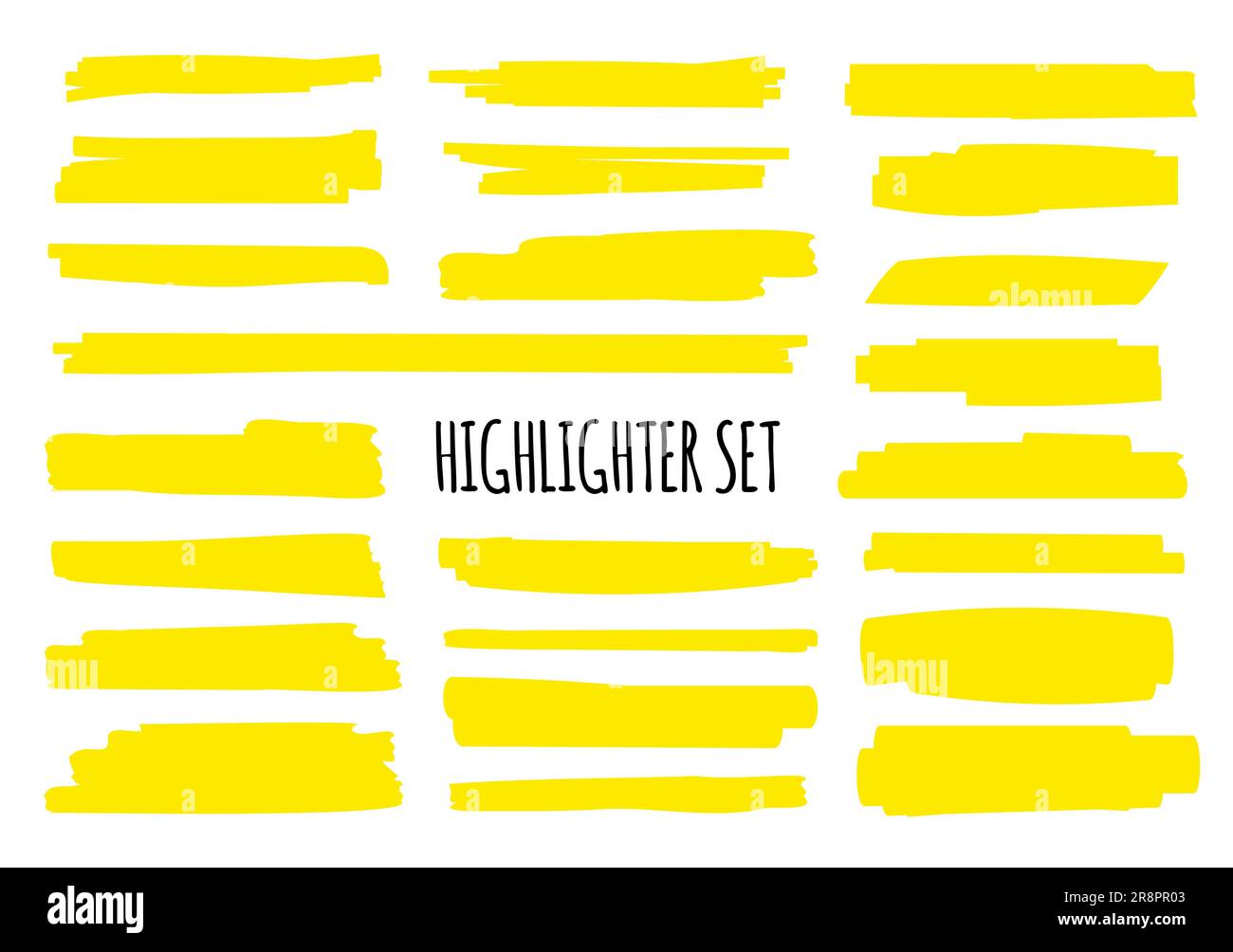 Highlight brush underline yellow marker vector pen. Stroke highligher ...