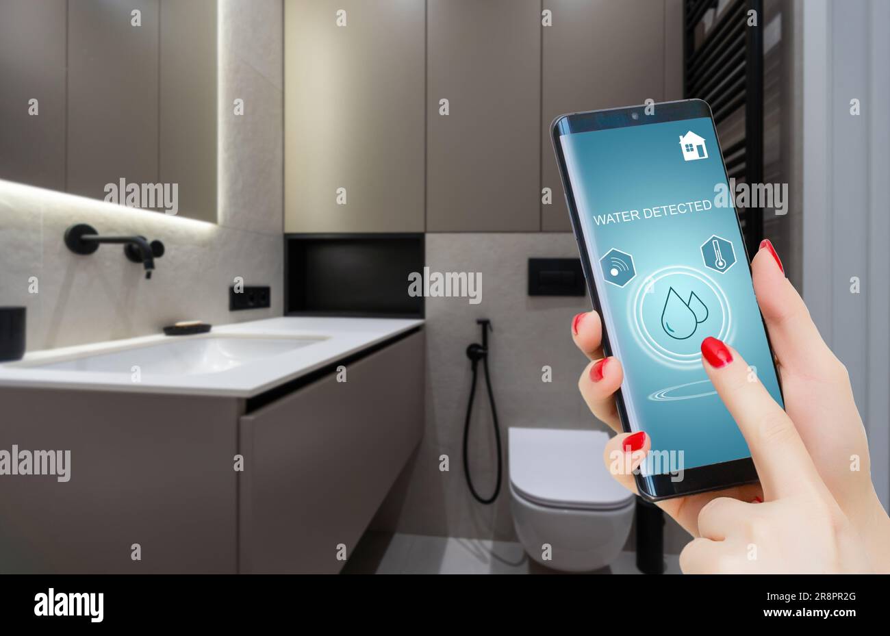 Water leak sensor alert, smart water sensor can automatically shut off ...