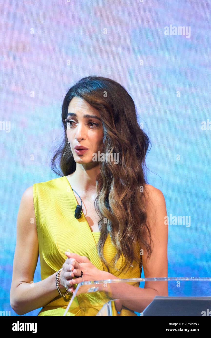 Madrid. Spain. 20230622, Amal Clooney attends 'We Choose Earth Tour ...