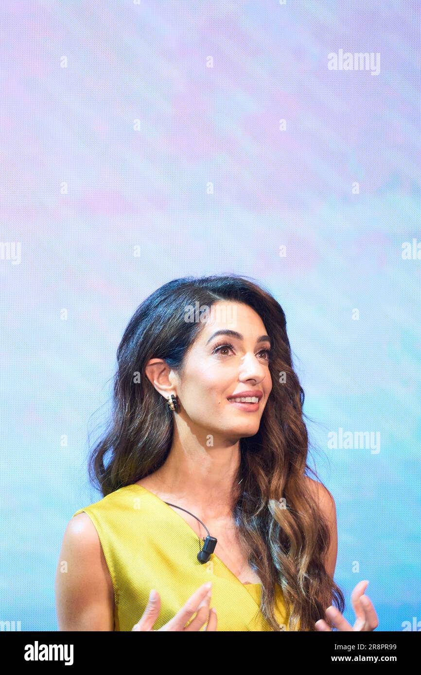 Madrid. Spain. 20230622, Amal Clooney attends 'We Choose Earth Tour ...