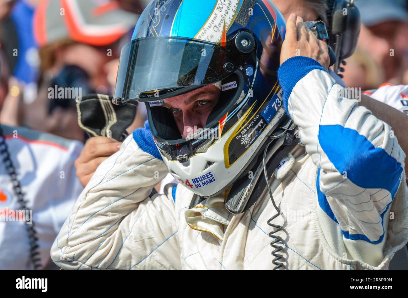 Nick Heidfeld preparing to drive a McLaren MP4-13 Grand Prix, Formula 1 ...