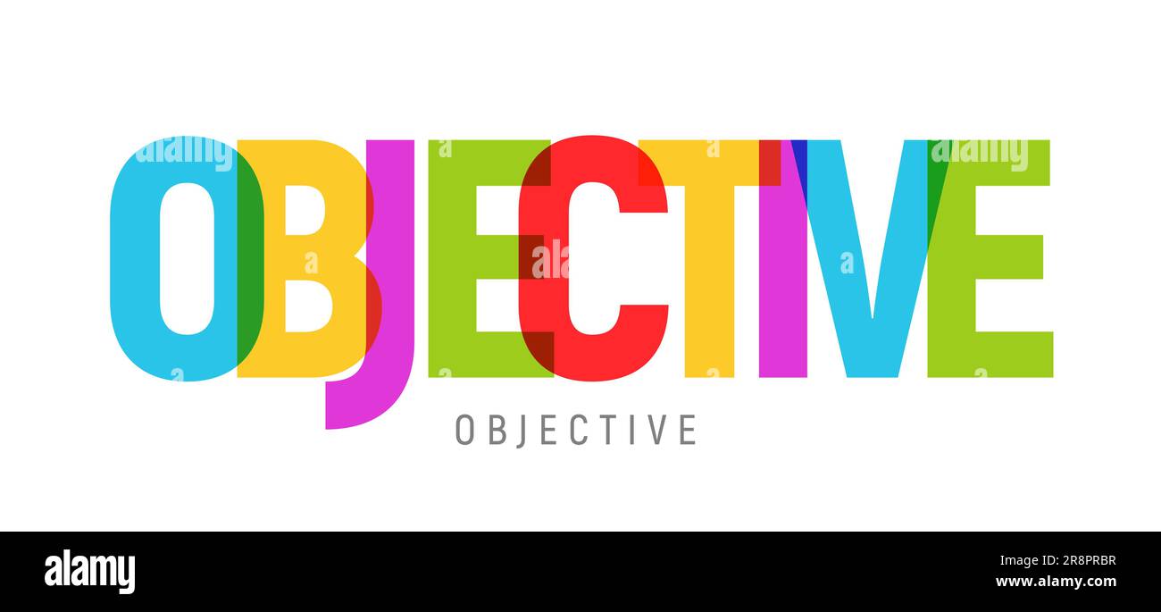 Objective banner typography word marketing concept. Collage objective ...