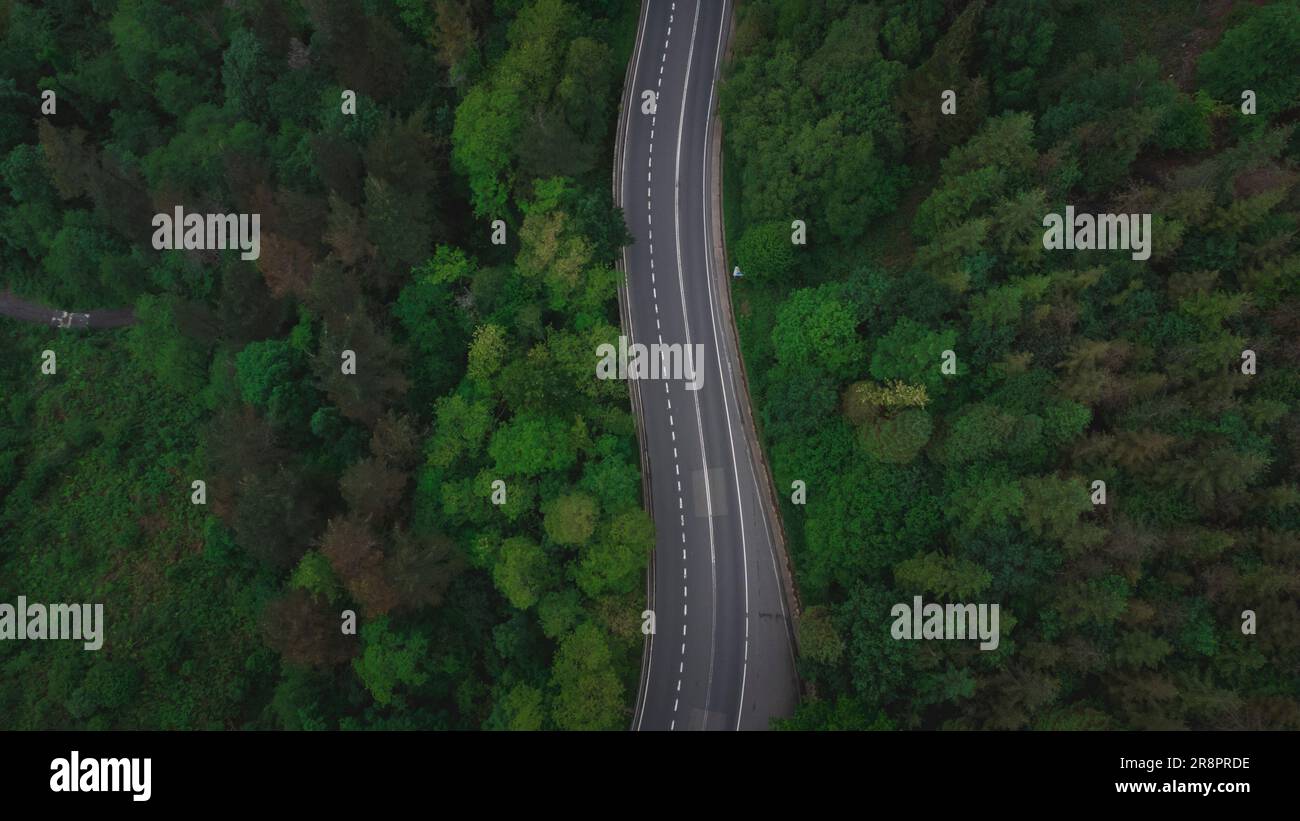 Birds eye view above winding hi-res stock photography and images - Alamy