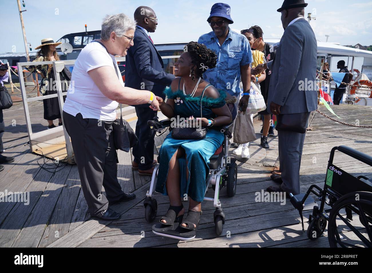 A Thames Clipper arrives at the Port Of Tilbury with 100 NHS workers ...