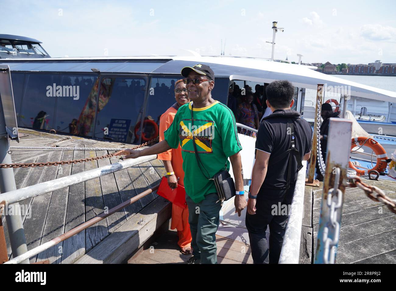 A Thames Clipper arrives at the Port Of Tilbury with 100 NHS workers ...