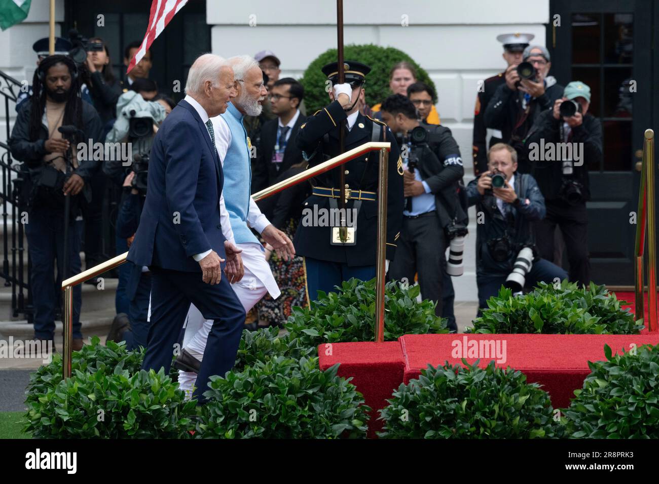 United States President Joe Biden and first lady Dr. Jill Biden welcome ...