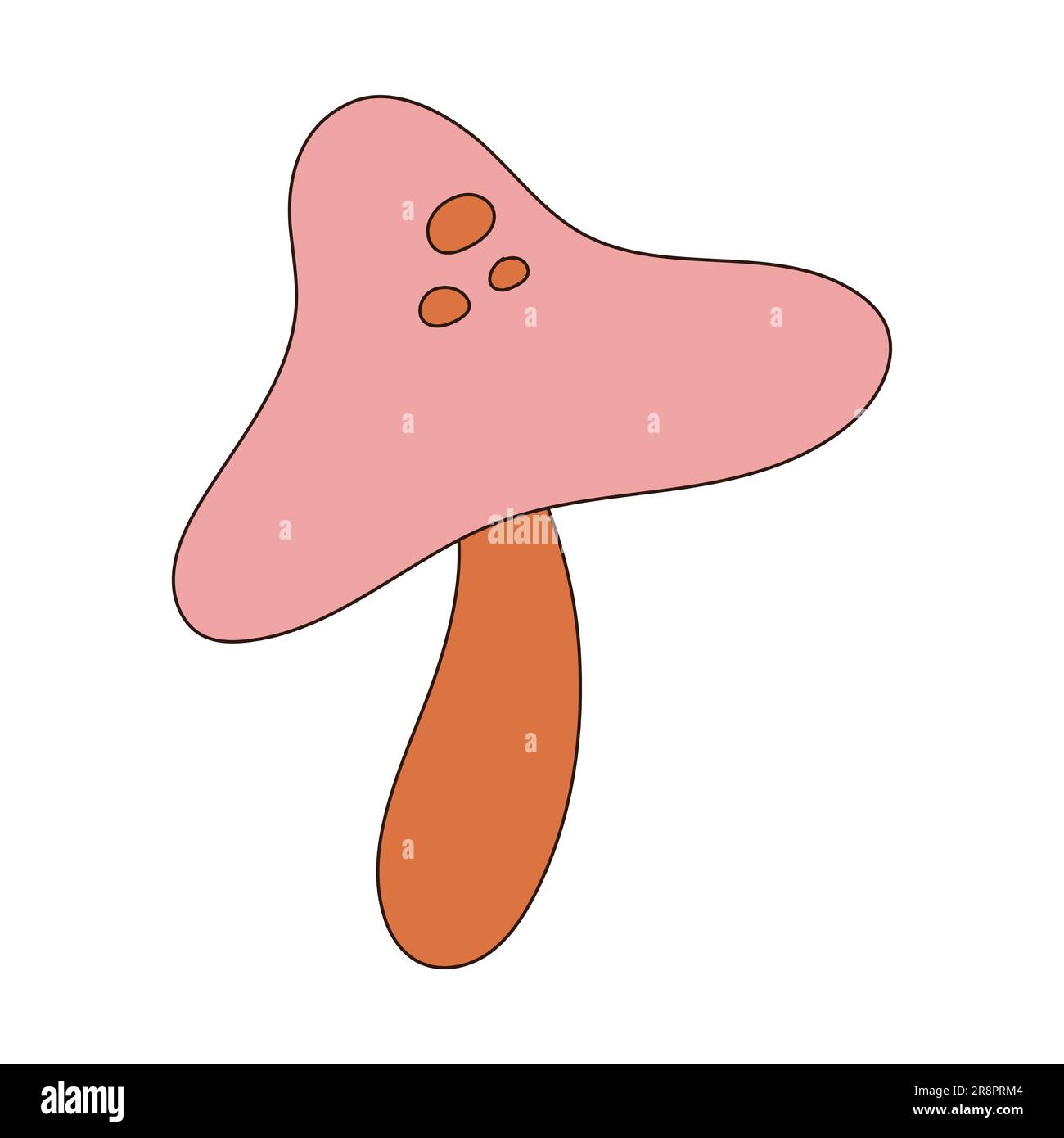 70s groovy retro print with hippie mushroom. vintage funky print ...