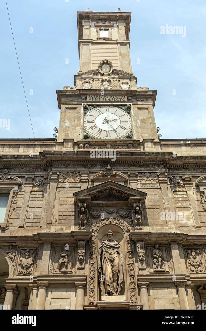 Milan, Italy - June 15, 2019: Historic Landmark Clock Tower Palazzo ...