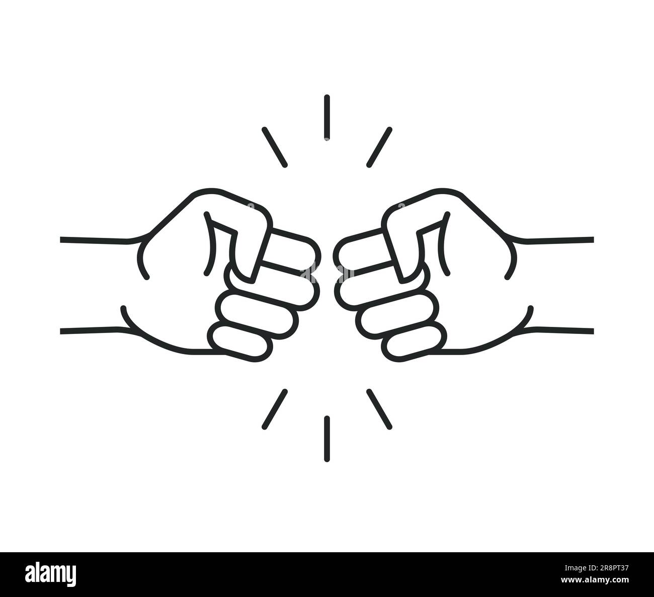 Fist bump icon hand. Strong fight vector friendship bro flat fist bump ...