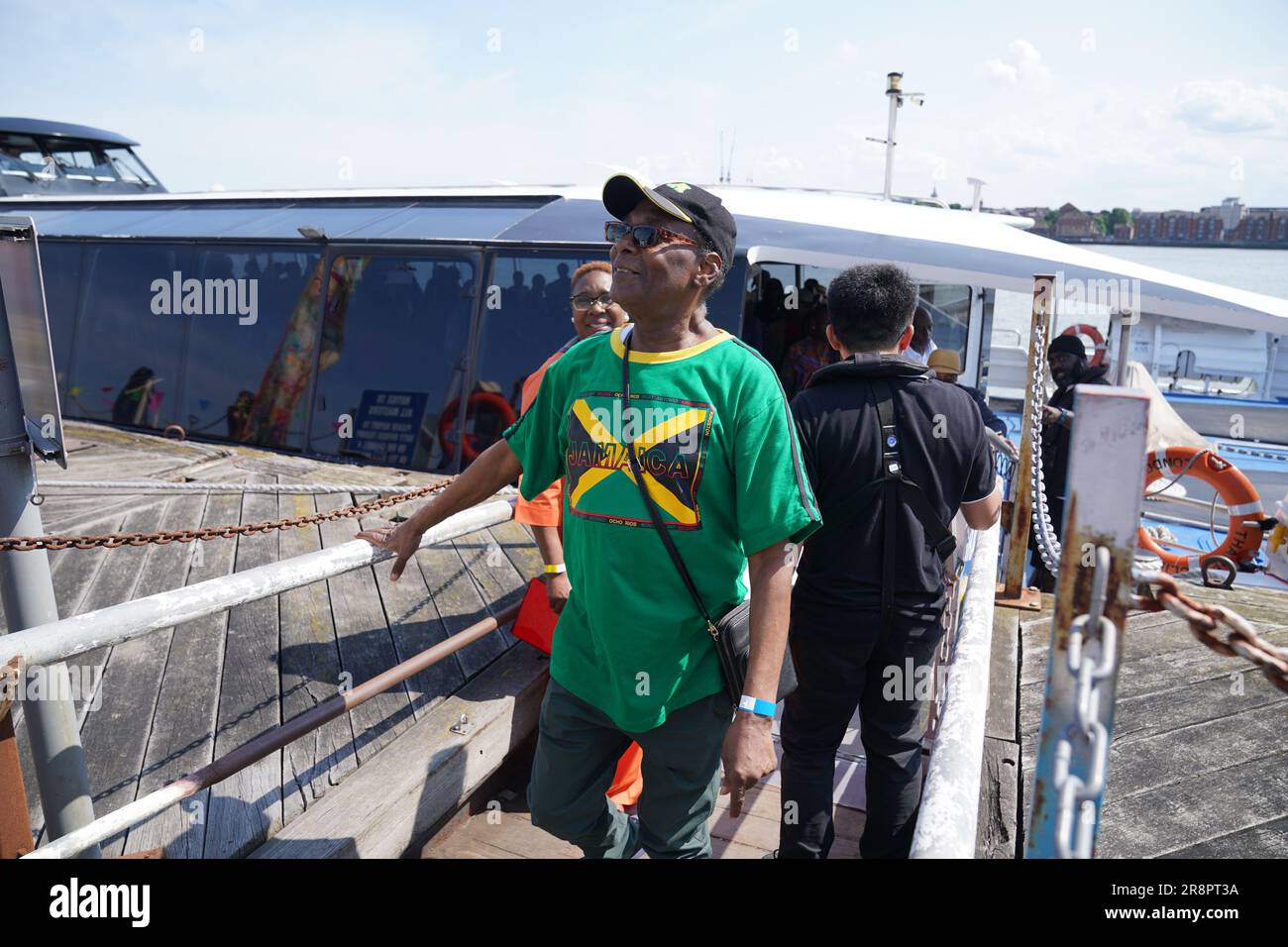A Thames Clipper arrives at the Port Of Tilbury with 100 NHS workers ...