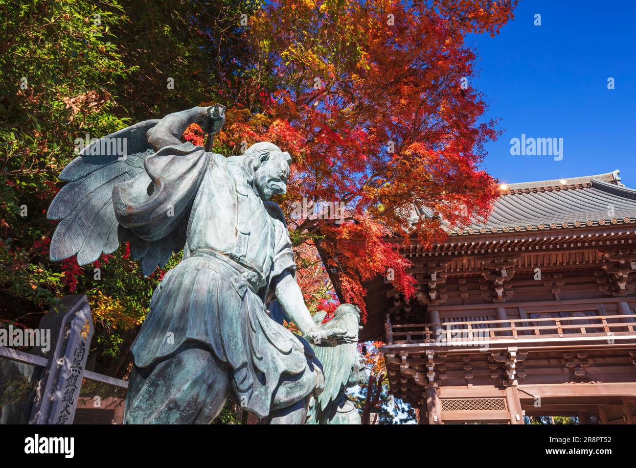 Takao Yakuoin's Gate and Tengu Statue Stock Photo - Alamy
