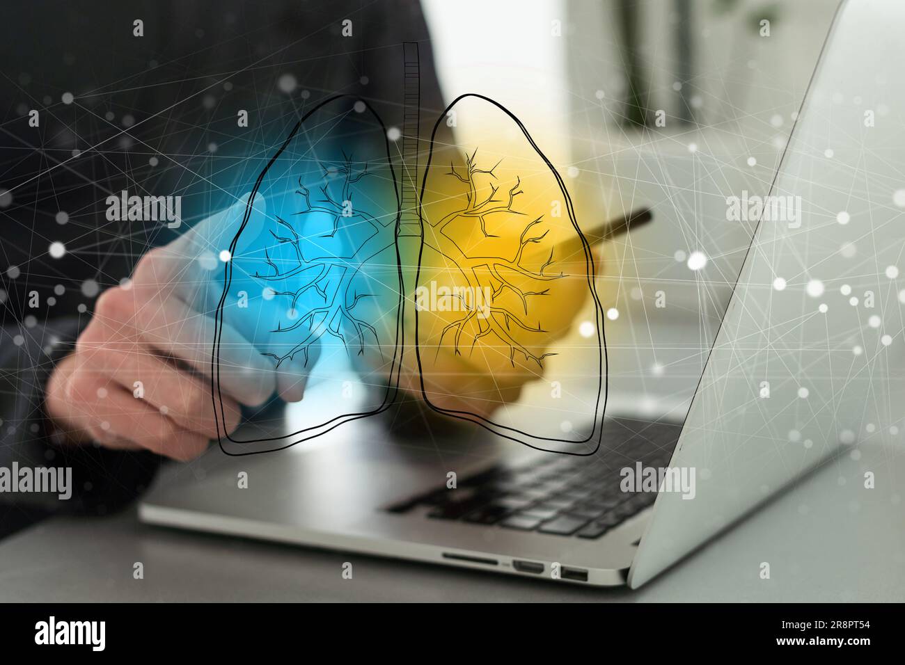Beautiful human lungs anatomy on science background. 3d illustration ...