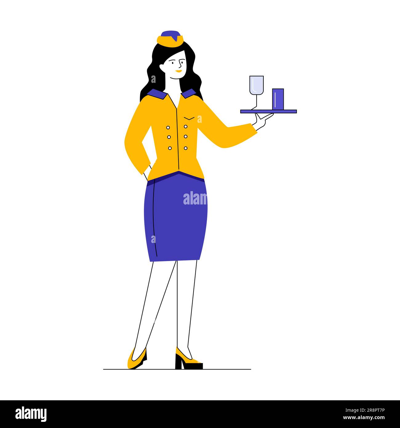 Stewardess offering water Stock Vector Image & Art - Alamy