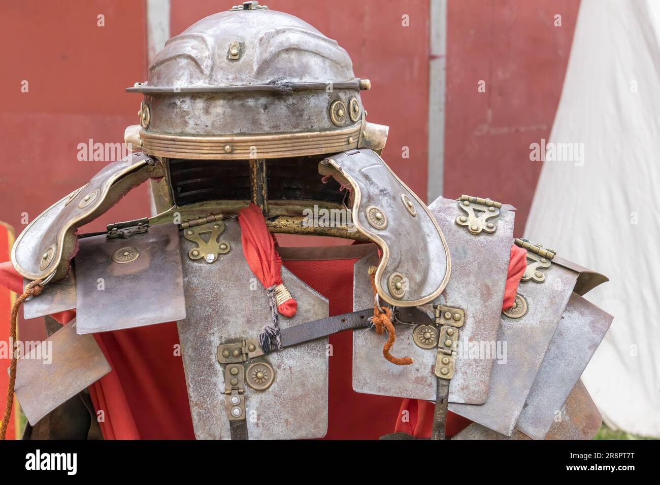 horizontal view in foreground of an exhibitor with armor and imperial ...