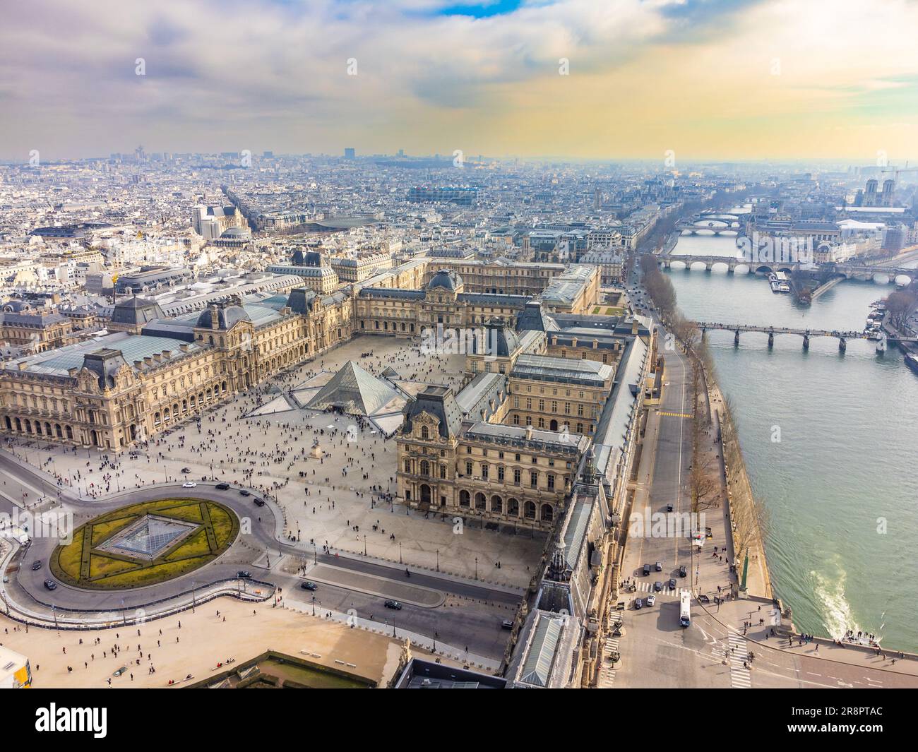 Louvre museum aerial view hi-res stock photography and images - Alamy