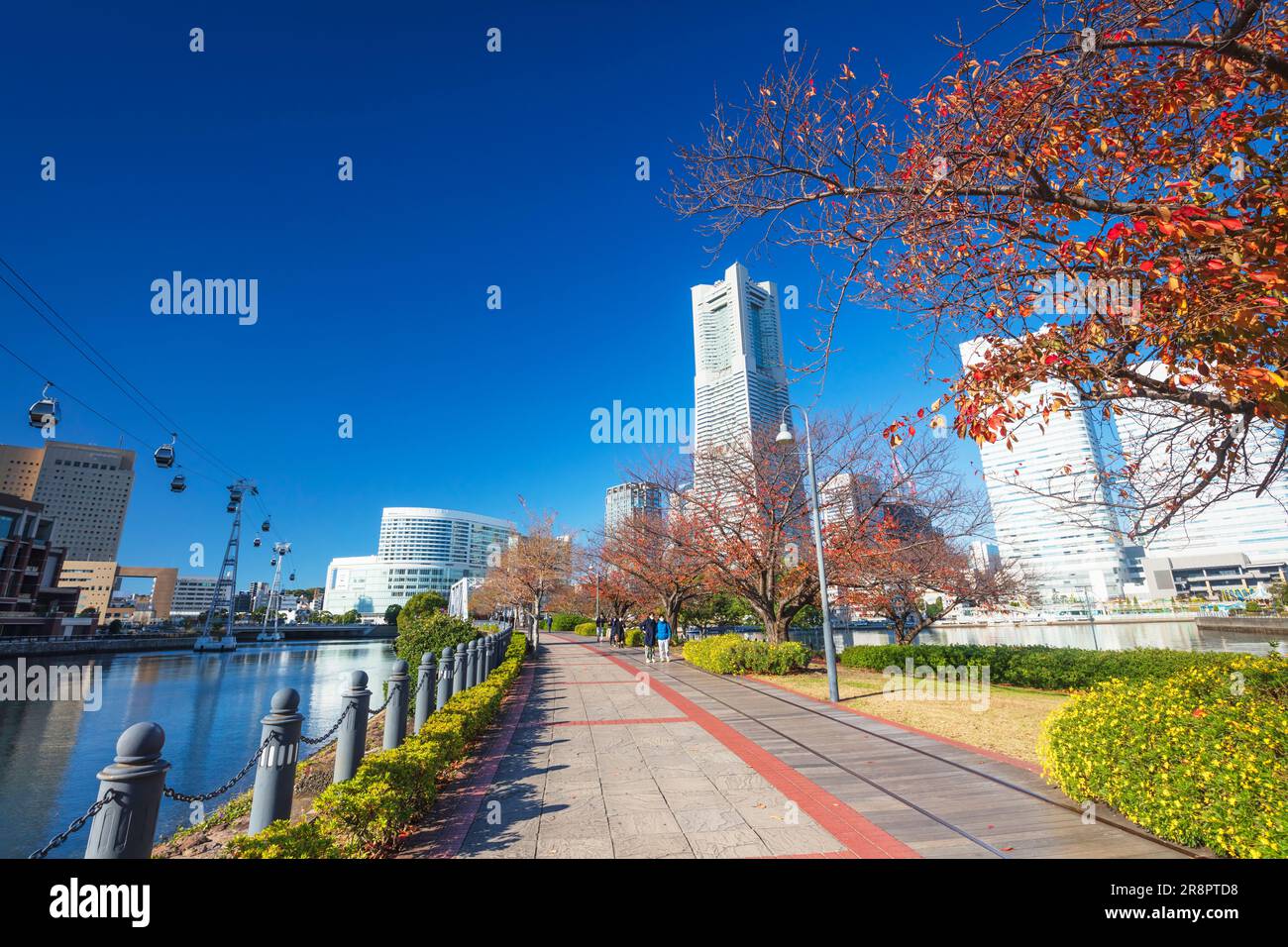 Train Path and Yokohama Landmark Tower Stock Photo - Alamy