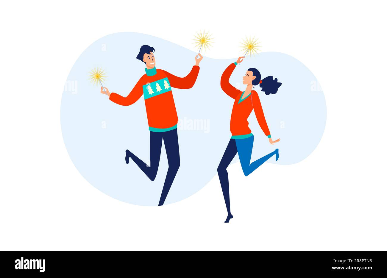 Woman having fun christmas Stock Vector Images - Alamy