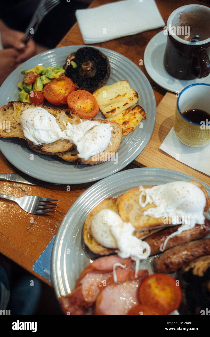 A classic British breakfast with two options - a traditional full ...