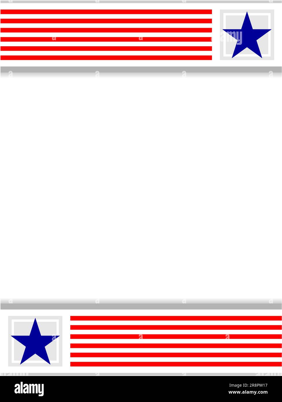 US abstract flag symbolic patriotic frame border with stars with empty ...