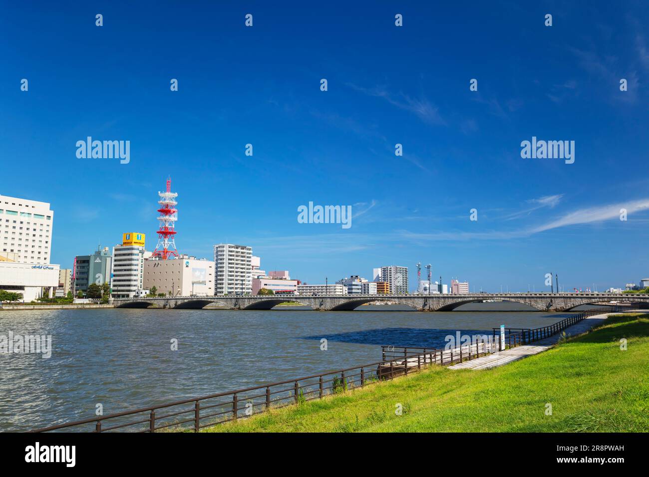 Bandai Bridge and Shinano River Stock Photo - Alamy