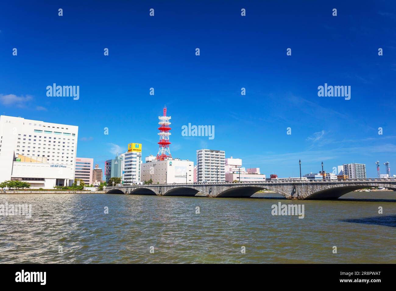 Bandai Bridge and Shinano River Stock Photo - Alamy