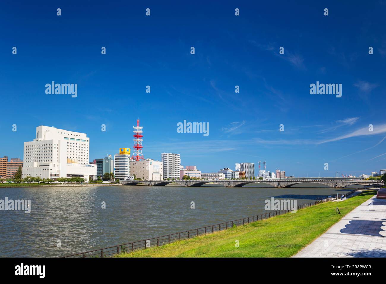 Bandai Bridge and Shinano River Stock Photo - Alamy