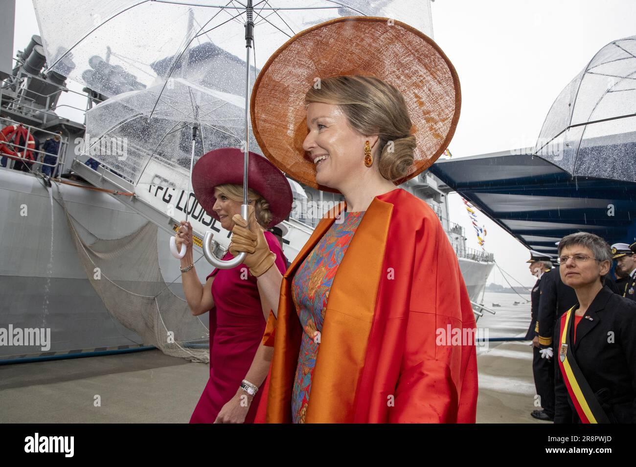 Antwerp, Belgium. 22nd June, 2023. Dutch Queen Maxima and Queen Mathilde of Belgium pictured ...