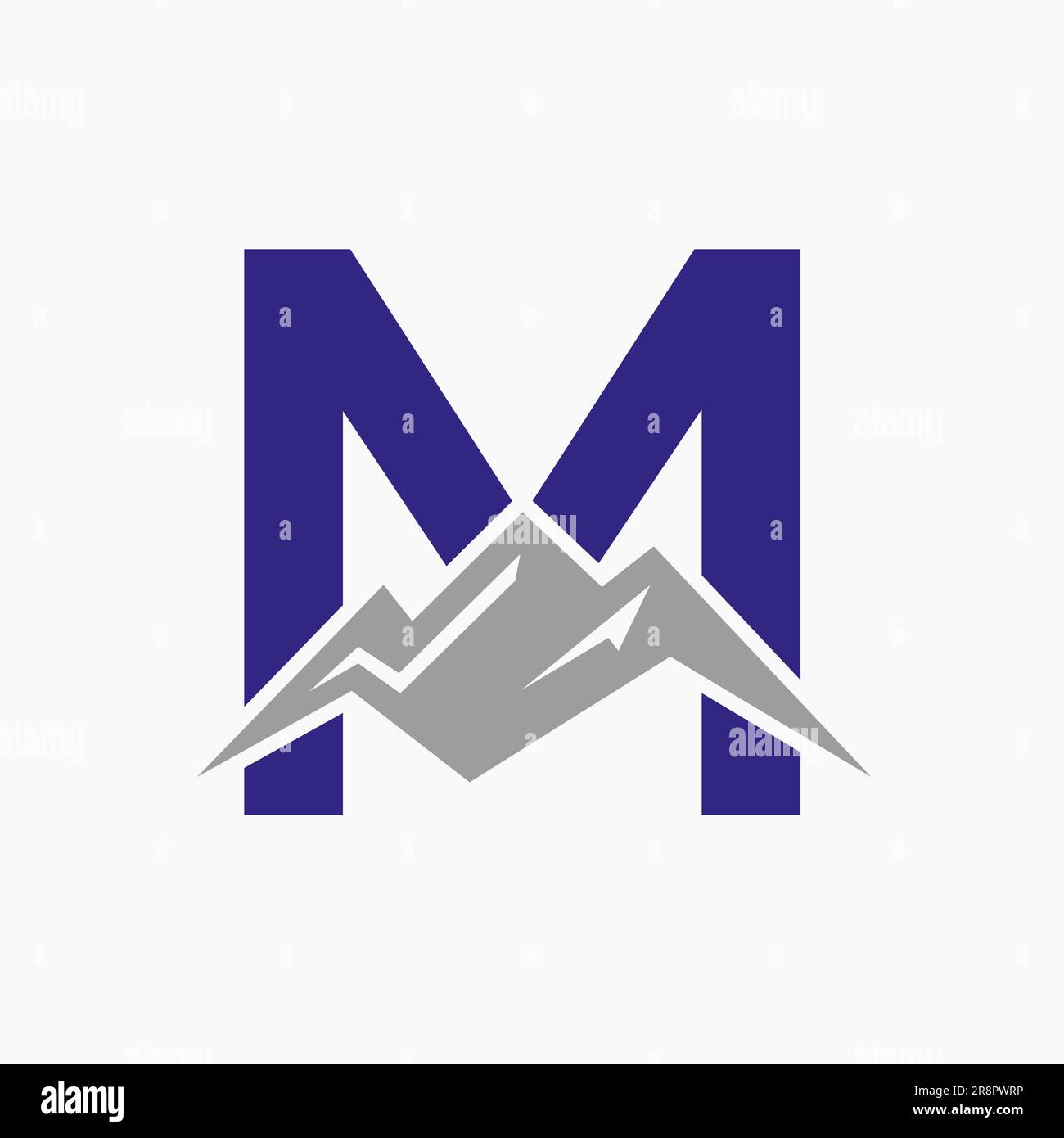 Letter M Mount Logo. Mountain Nature Landscape Logo Combine With Hill ...