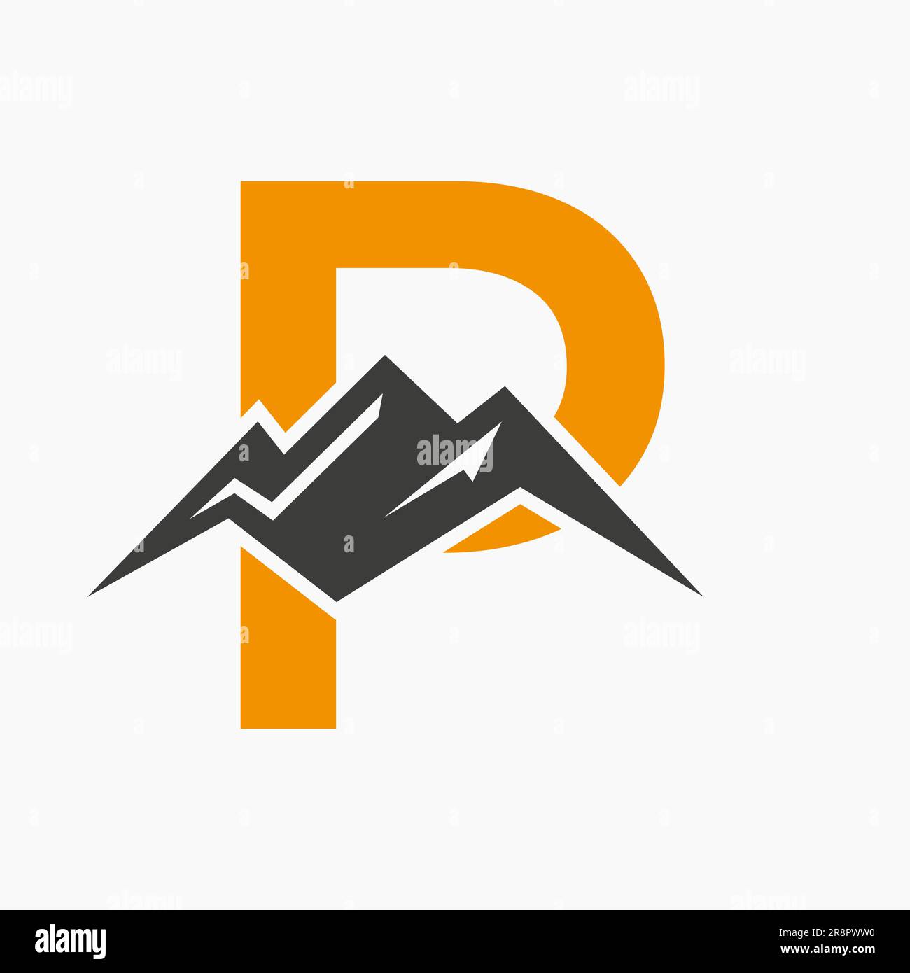Letter P Mount Logo. Mountain Nature Landscape Logo Combine With Hill ...