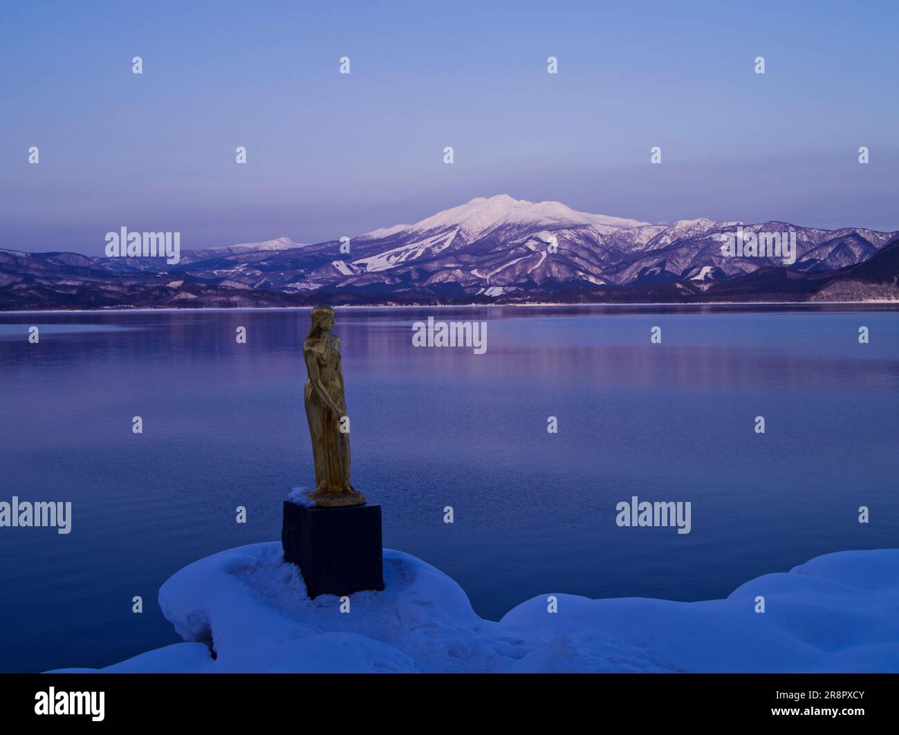 Lake Tazawa and Statue of Princess Tatsuko Stock Photo - Alamy