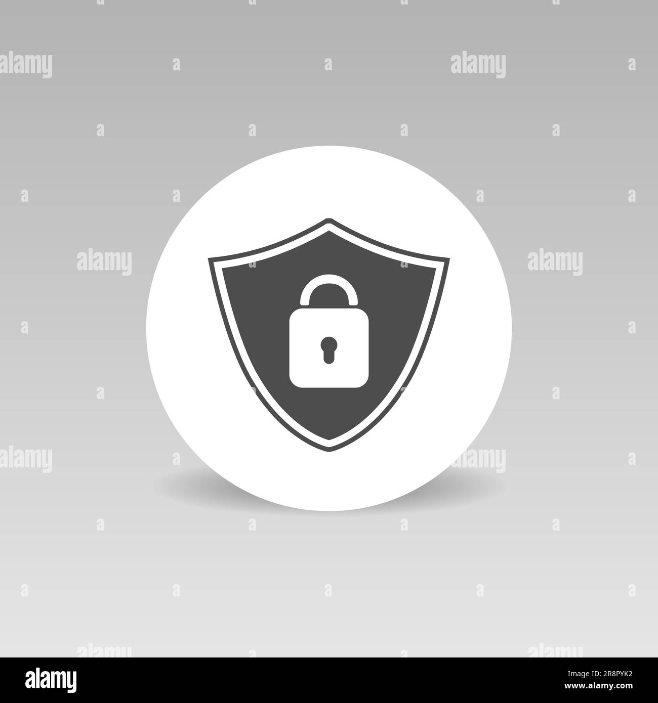 Security shield on round background vector icon Stock Vector Image ...