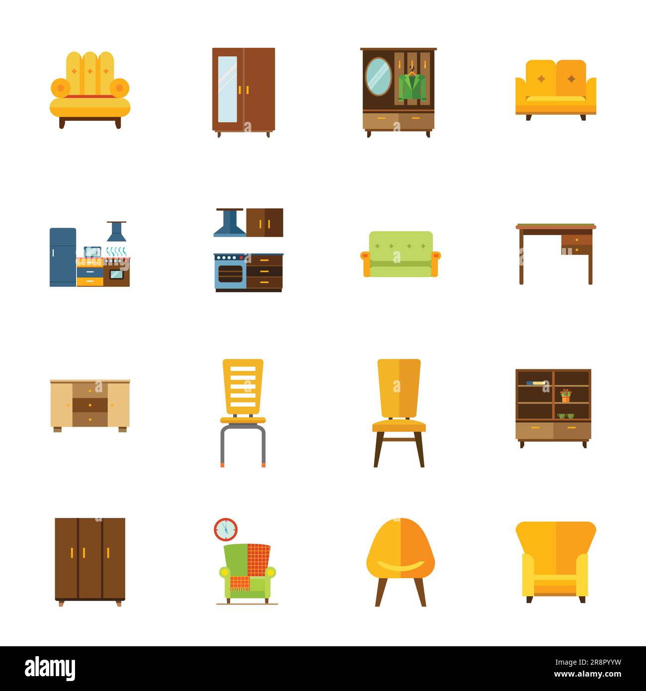 Furniture icon set. Interior, home, room Stock Vector Image & Art - Alamy
