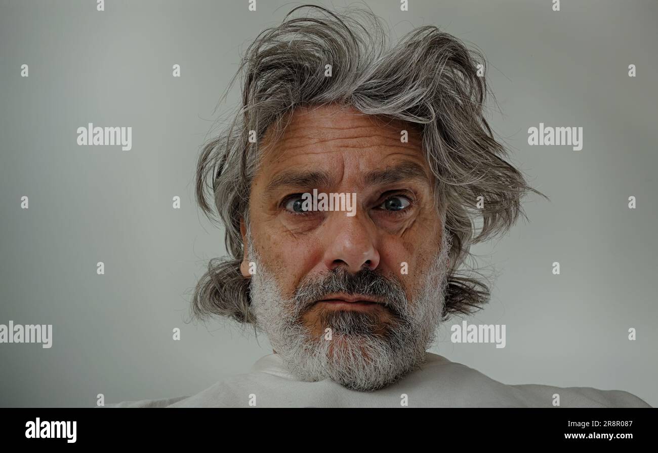 Nature Caucasuan man with burnout syndrome Stock Photo - Alamy