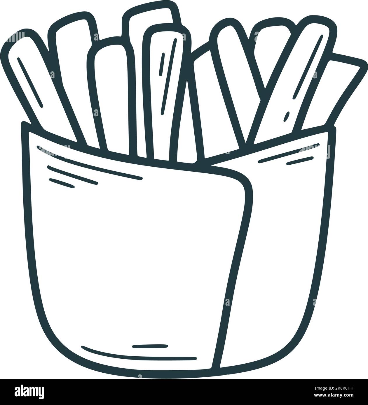 French fries hand drawn isolated illustration Stock Vector Image & Art ...