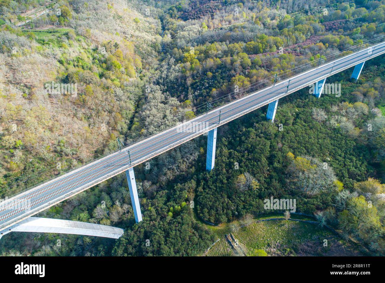 drone aerial view of a high speed train viaduct Stock Photo - Alamy