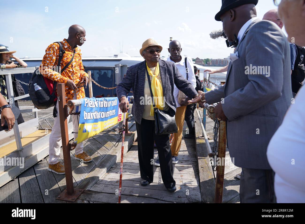 A Thames Clipper arrives at the Port Of Tilbury with 100 NHS workers ...