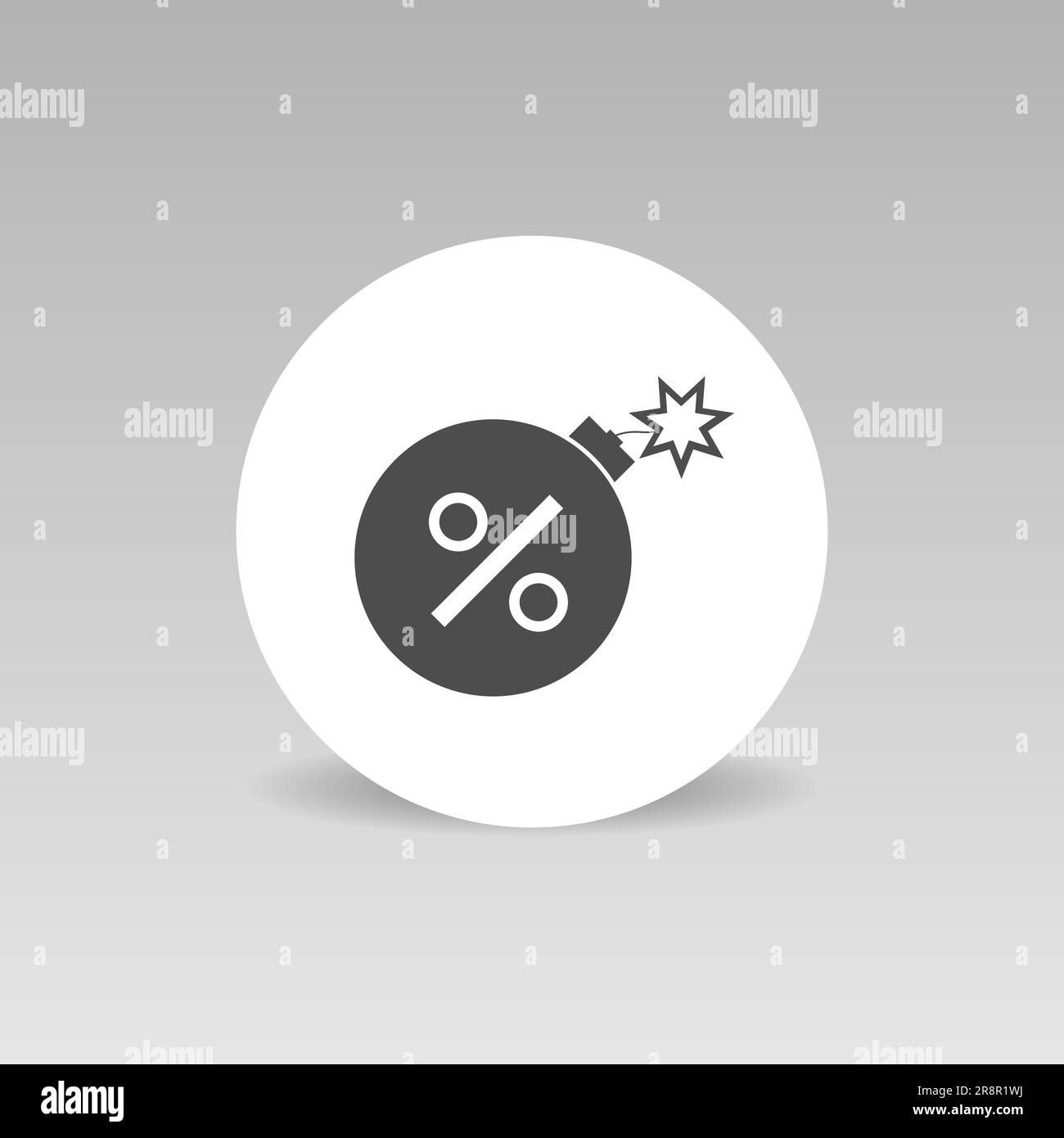 Debt. Bomb icon with percent sign, financial problem concept Vector ...
