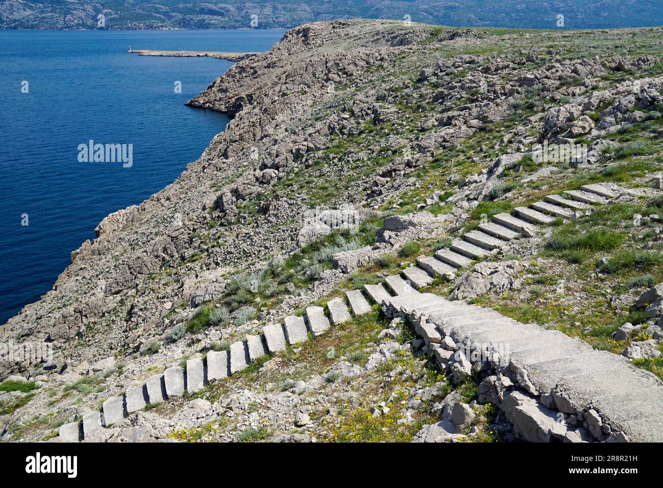 scenic landscape on pag island in croatia Stock Photo - Alamy
