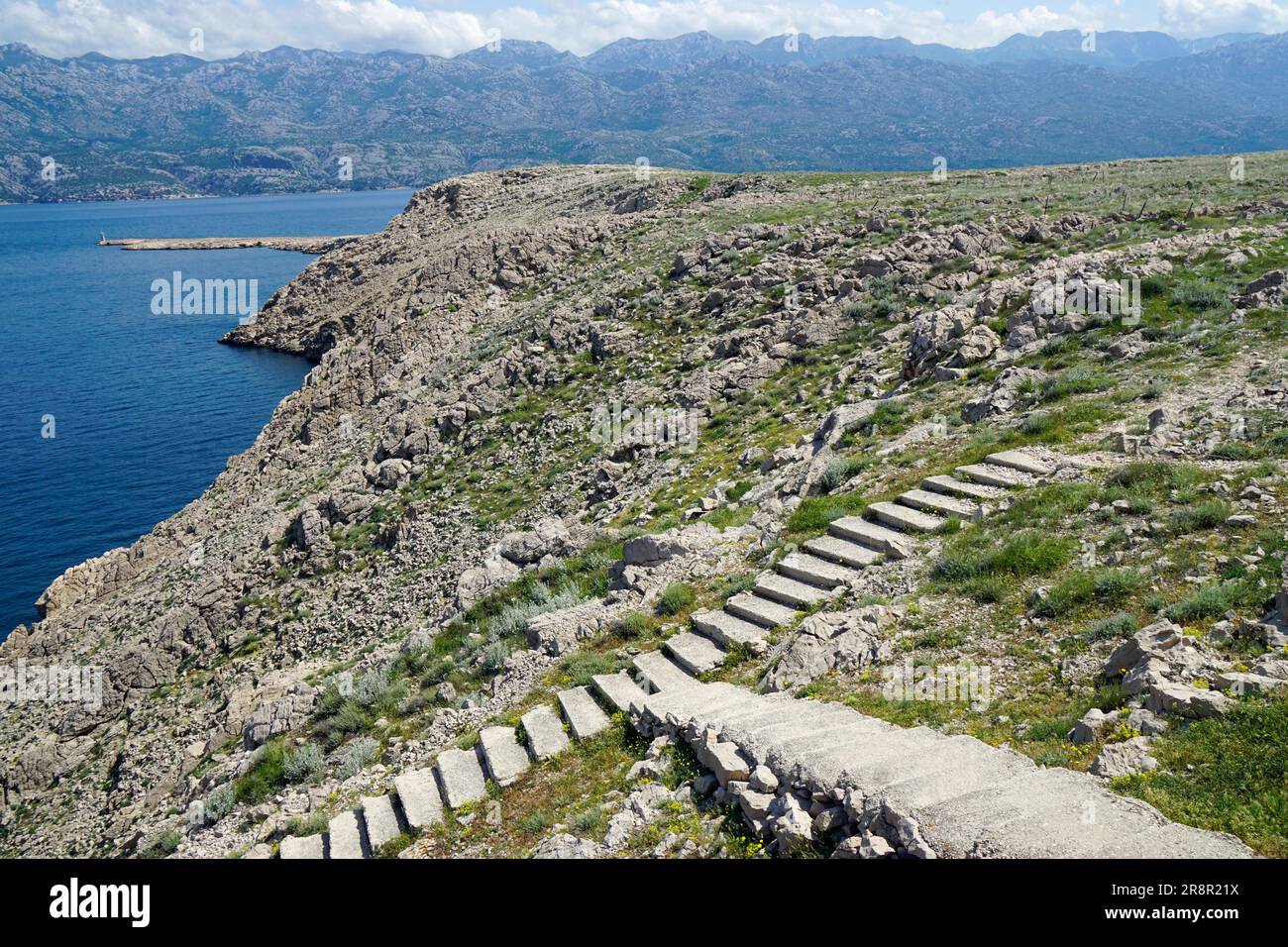 scenic landscape on pag island in croatia Stock Photo - Alamy