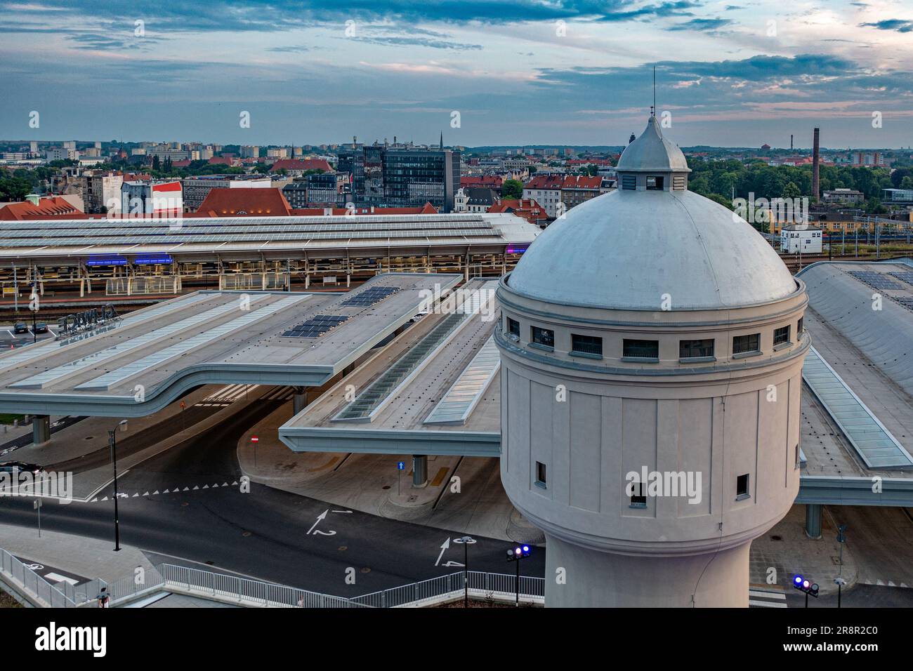 Aerial photo from a drone of the Interchange Center in Gliwice Stock ...