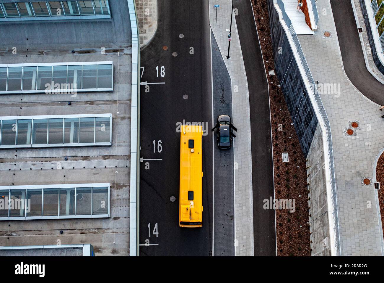 Aerial photo from a drone of the Interchange Center in Gliwice Stock ...