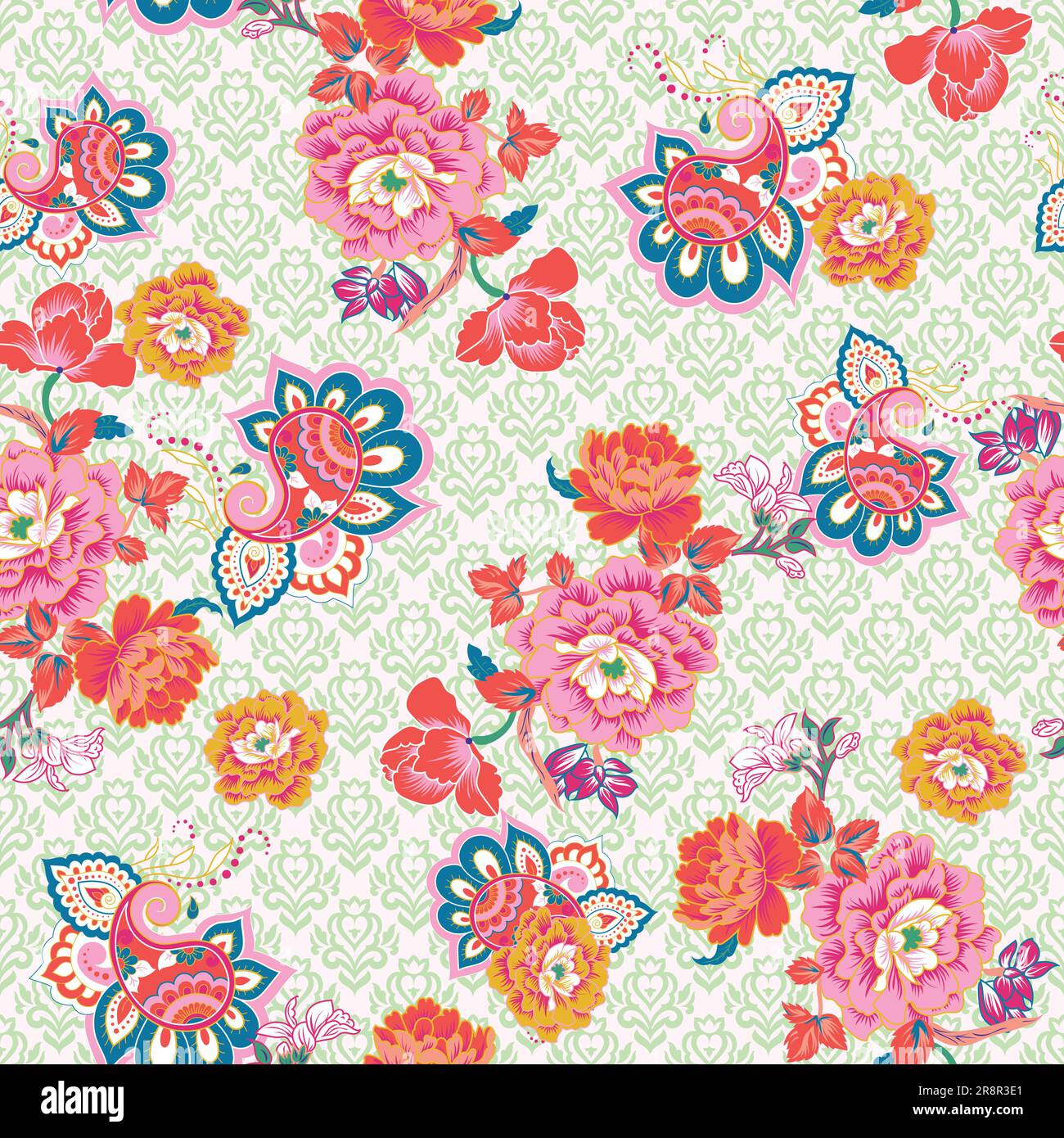 Indian paisley vector seamless pattern Stock Vector Image & Art - Alamy