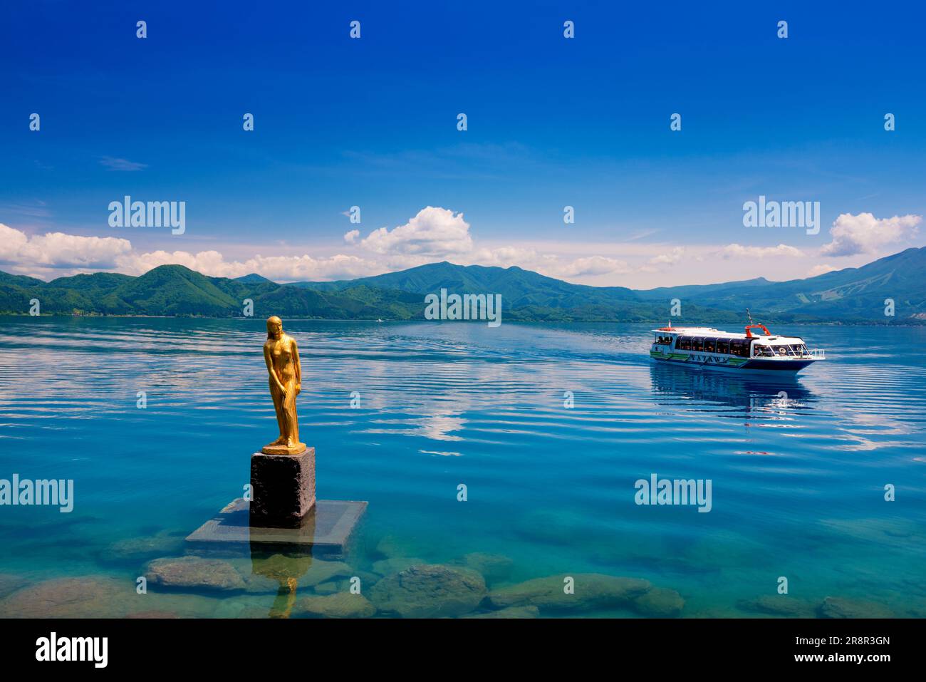 Lake Tazawa and Statue of Tatsuko Stock Photo - Alamy